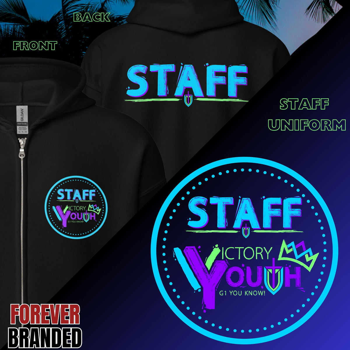 VY Staff Uniform Unisex heavy blend zip hoodie – HustlingSpirit